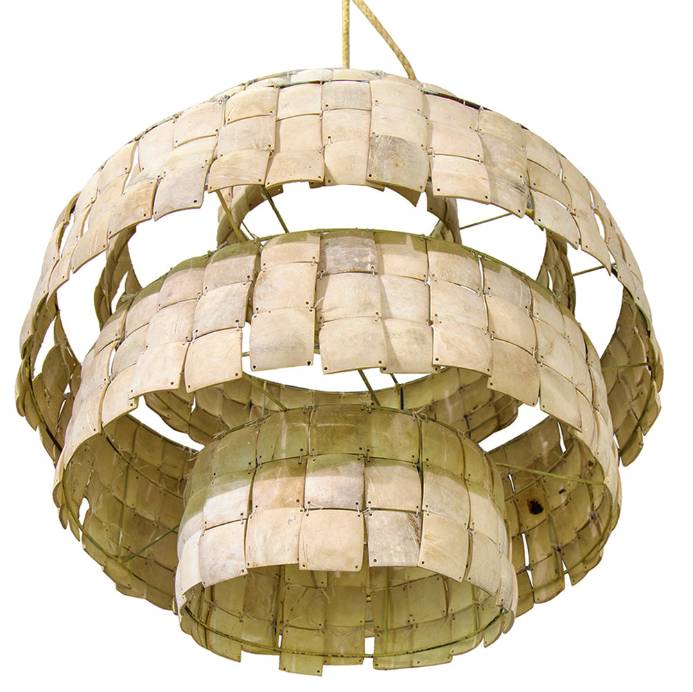 Ashika : Coconut Shell Chandelier - BisqueTraders